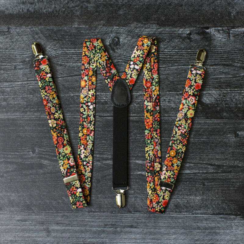 Wildflower Floral 1" Clip-On Women's Suspenders - Durian & The Lyon