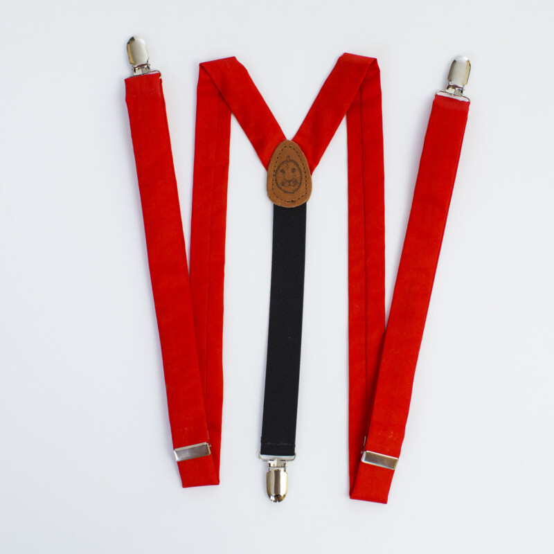 Red Sateen 1" Clip-On Women's Suspenders - Durian & The Lyon