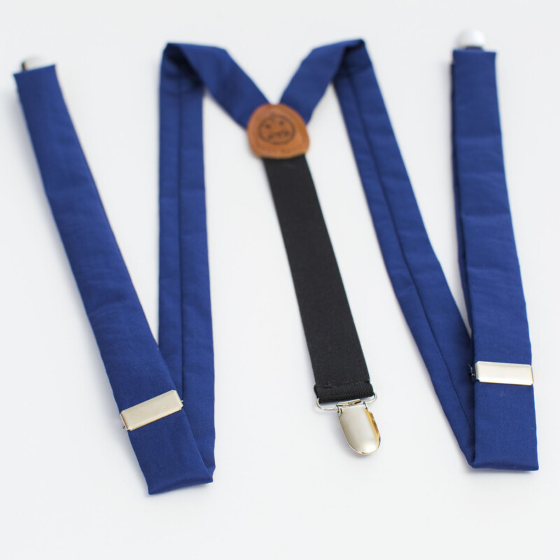 Navy Blue Sateen 1" Clip-On Women's Suspenders - Durian & The Lyon